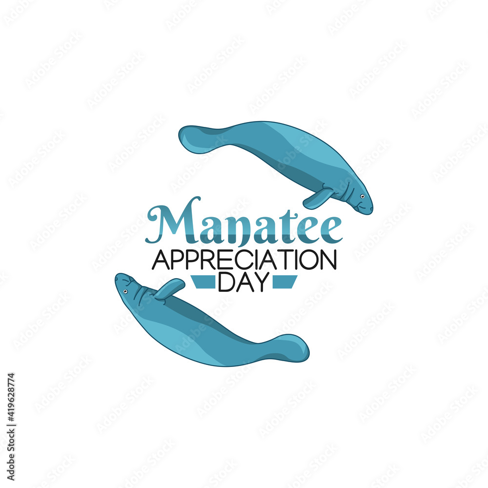 vector graphic of manatee appreciation day good for manatee ...