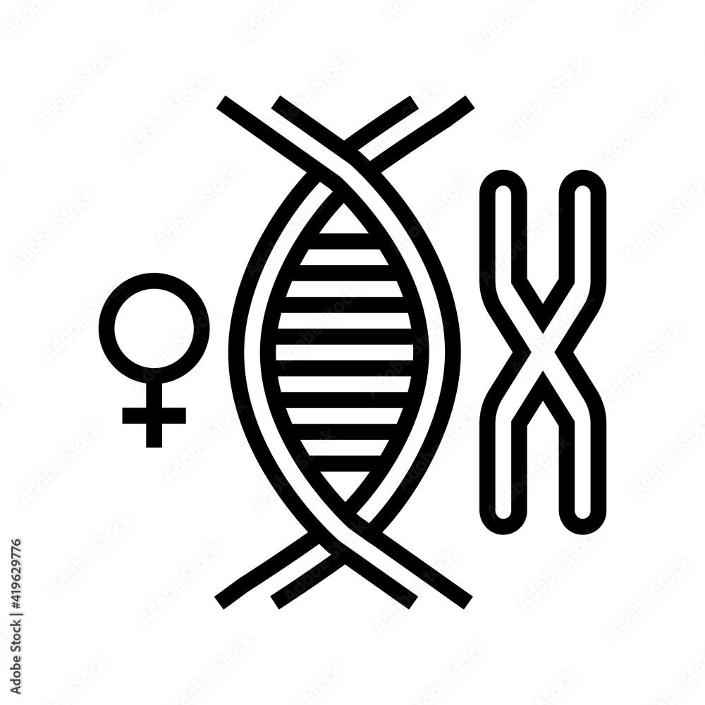 female chromosome genetic line icon vector. female chromosome genetic ...