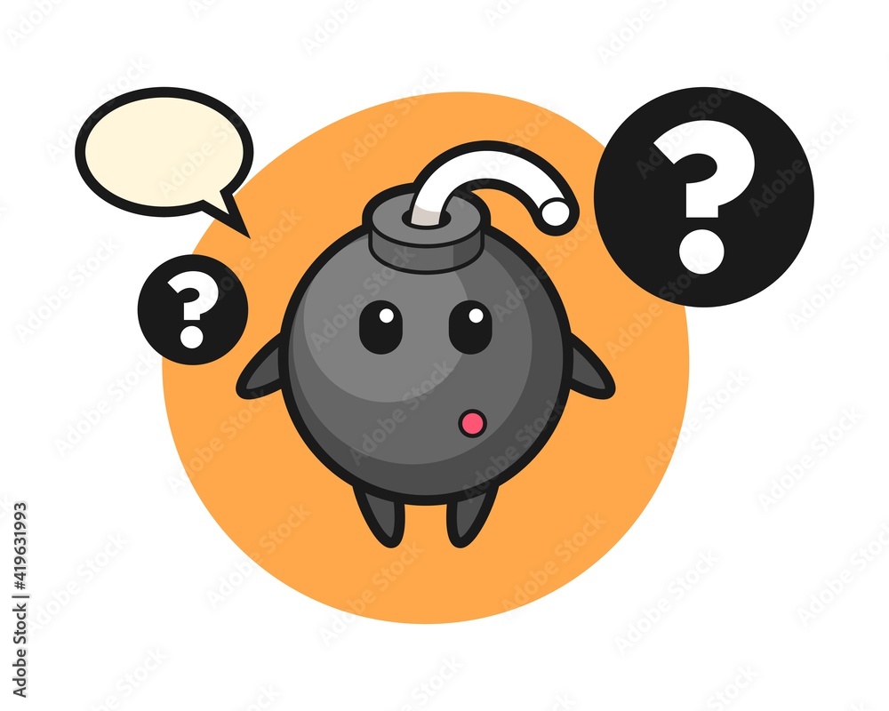 Cartoon illustration of bomb with the question mark Stock Vector ...