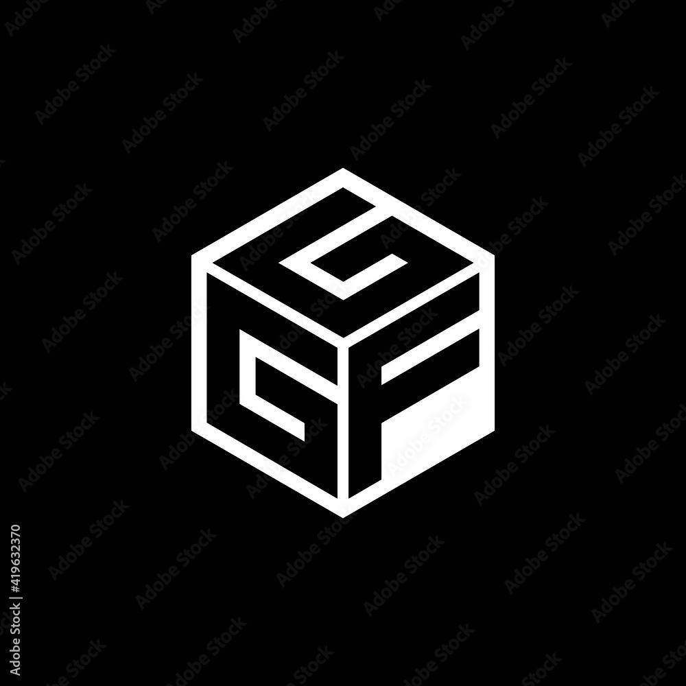 GFG letter logo design with black background in illustrator, cube logo ...
