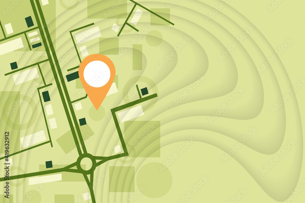 Map with geolocation pin. Navigation system in city. Template for ...