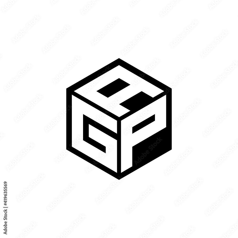 GPA letter logo design with white background in illustrator, cube logo ...