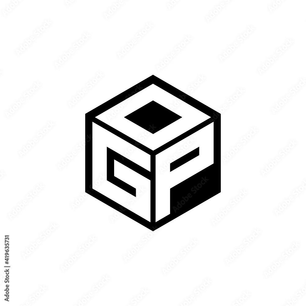GPD letter logo design with white background in illustrator, cube logo ...