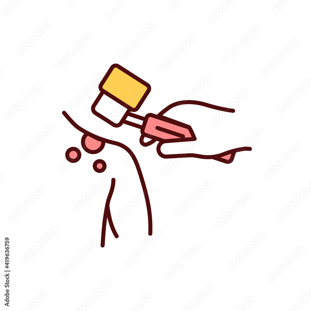 Regular mole checks RGB color icon. Identifying skin lesions color and ...