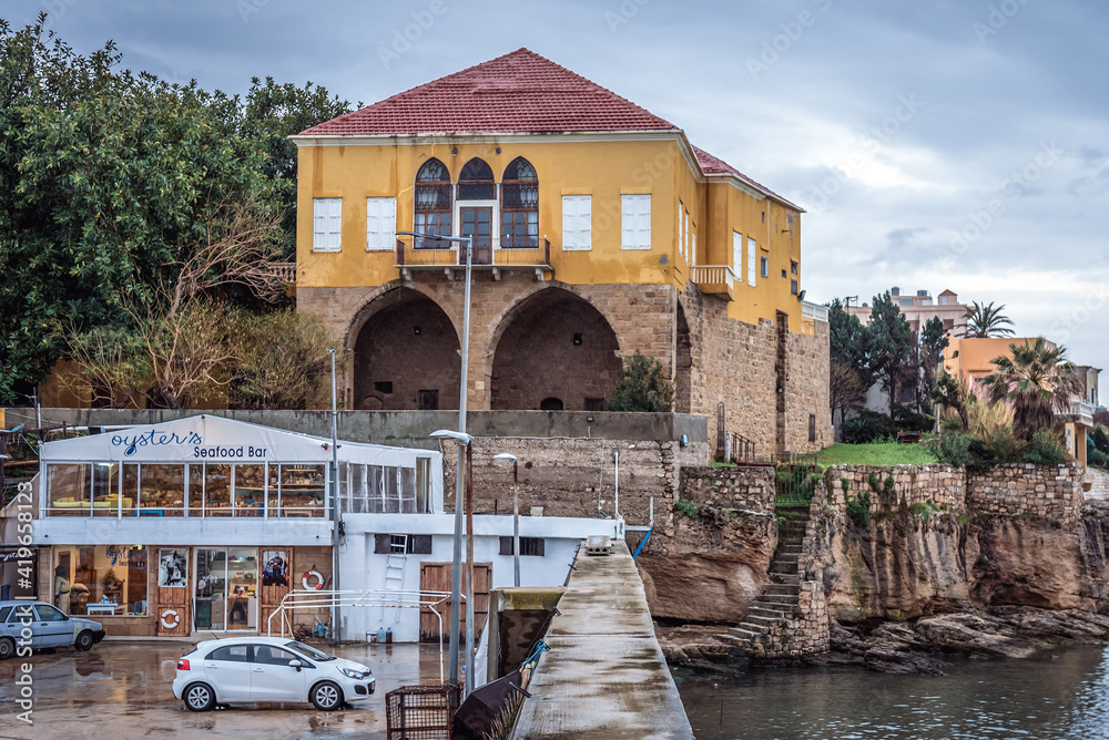 Batroun, Lebanon - March 6, 2020: Buildings in port of Batroun ...