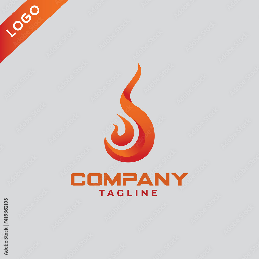 flaming fire logo, suitable for companies in the fields of fire, games ...