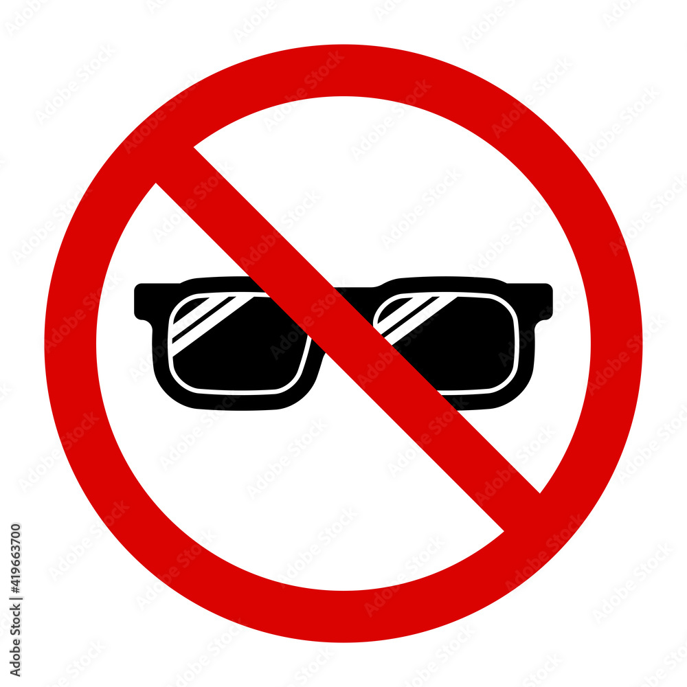 Warning no glasses sign and symbol graphic design vector illustration ...