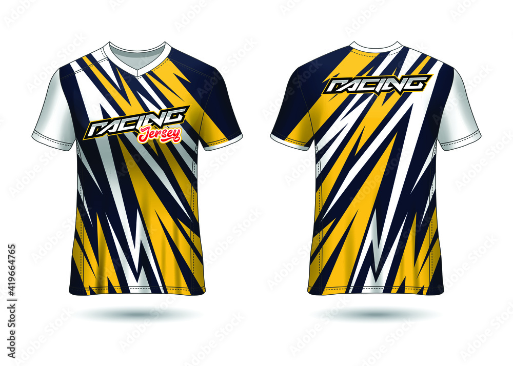 Sports Racing Jersey Design Template for Team Uniforms Vector Stock ...