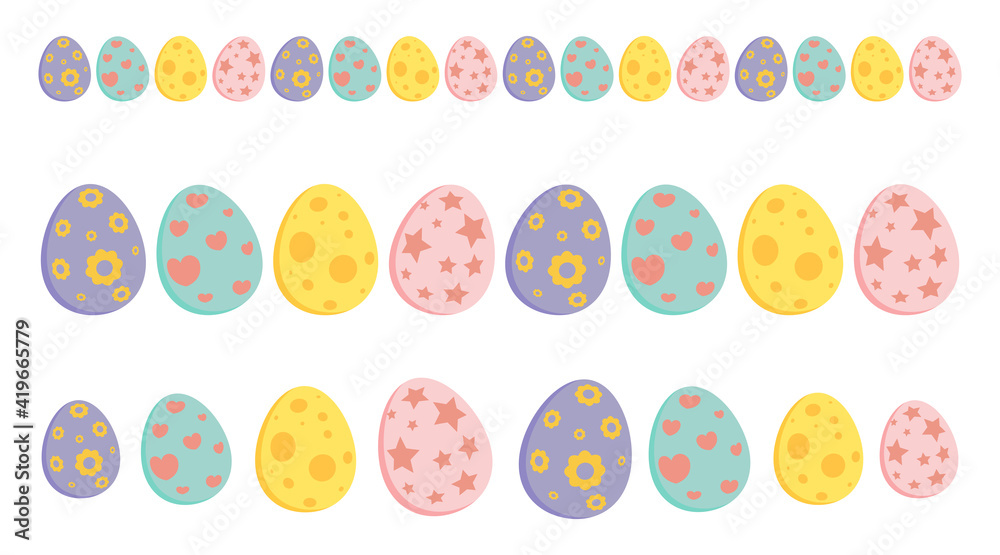 Easter egg divider collection. Set of spring holiday page border ...