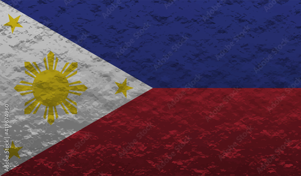 Grunge Philippines flag. Philippines flag with waving grunge texture ...