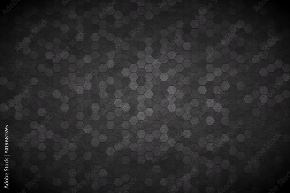 Hexagon Abstract Black Background Stock Vector | Adobe Stock