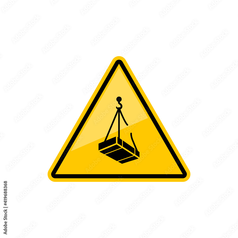 Warning triangle sign forbidden to stand under load isolated caution ...