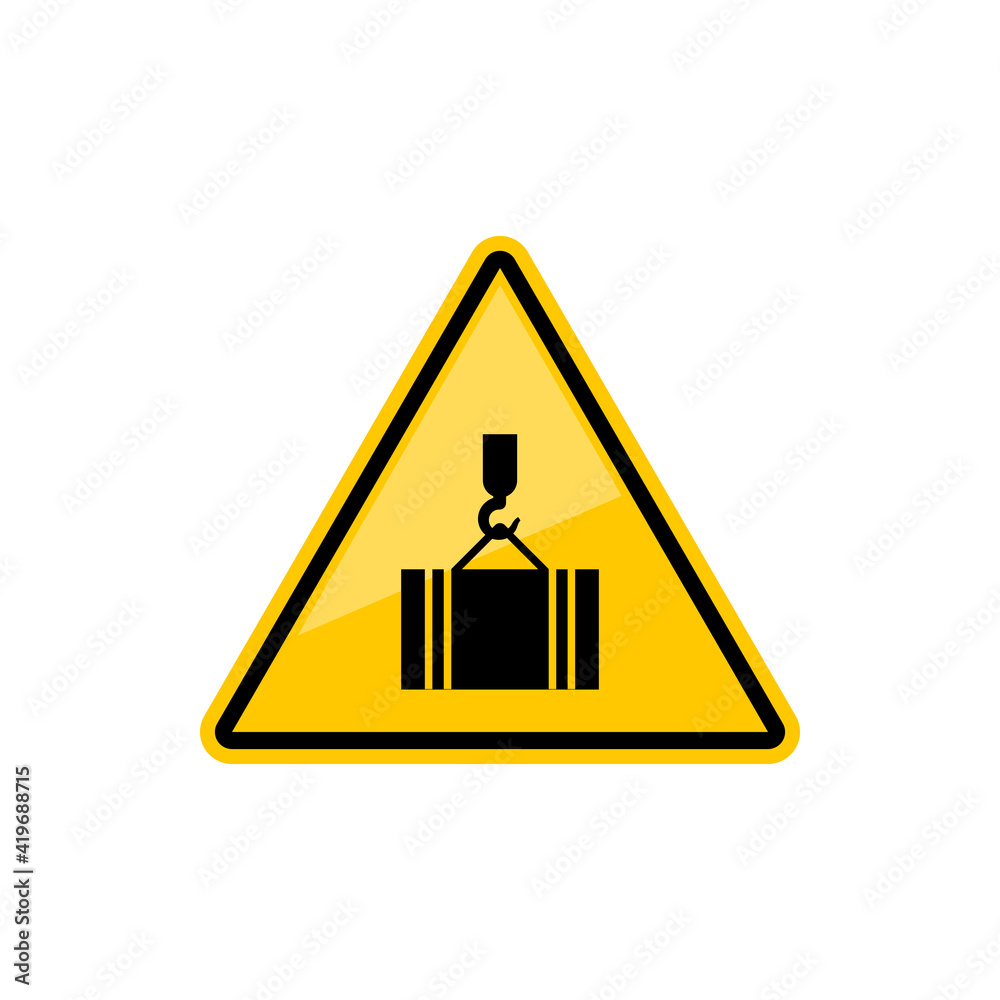 Prohibited to stay under load at construction area isolated triangle ...