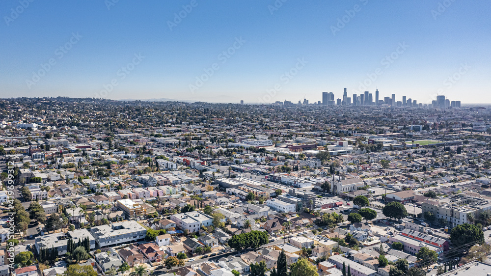 Aerial View From Beverly Hills Looking Towards Downtown Los Angeles ...