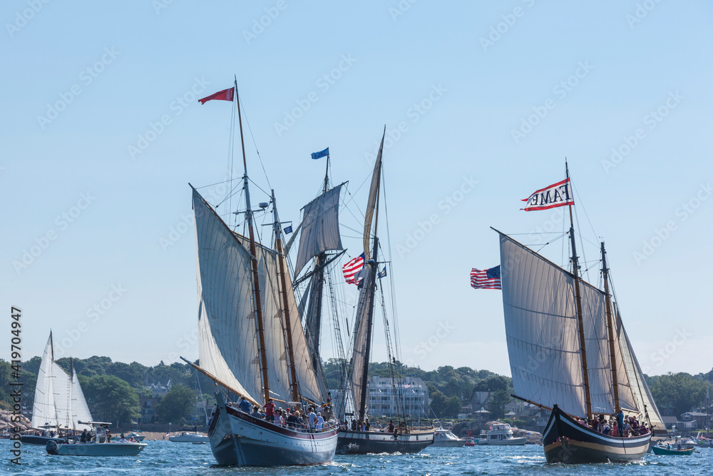 USA, Massachusetts, Cape Ann, Gloucester. Gloucester Schooner Festival ...