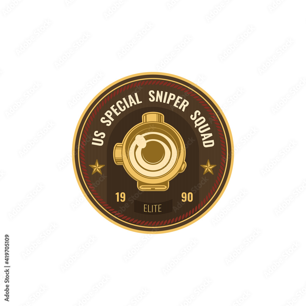Special snipers squad isolated military american soldier chevron icon ...