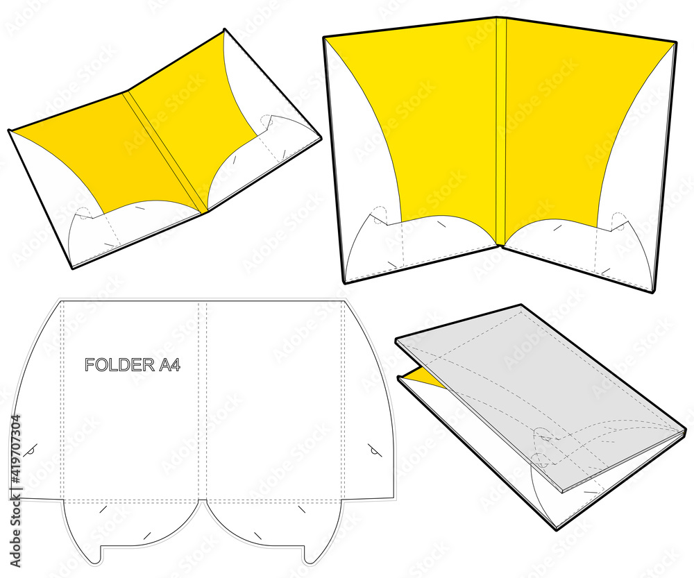 Folder with gusset 14 millimeter and Die-cut Pattern. The .eps file is ...