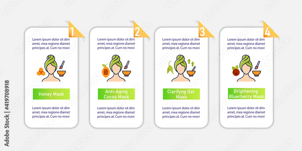 DIY natural skincare vector infographics. Facial beauty treatment ...