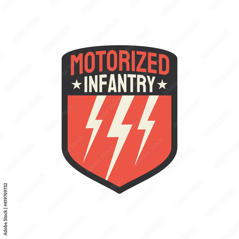 Army insignia motorized infantry military chevron with thunderstorm ...