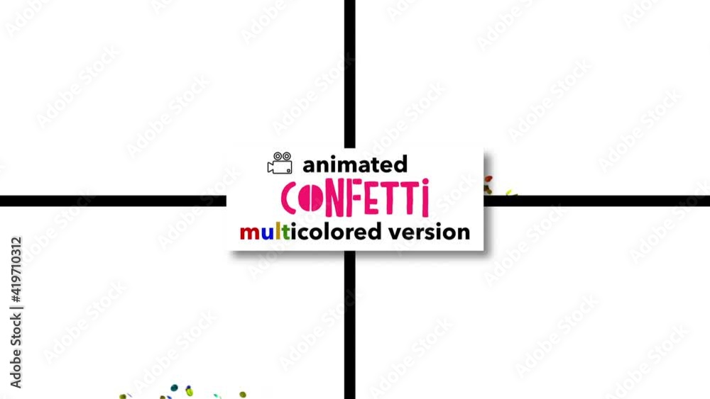 Animated confetti, Realistic set of 4 confetti animations with a ...