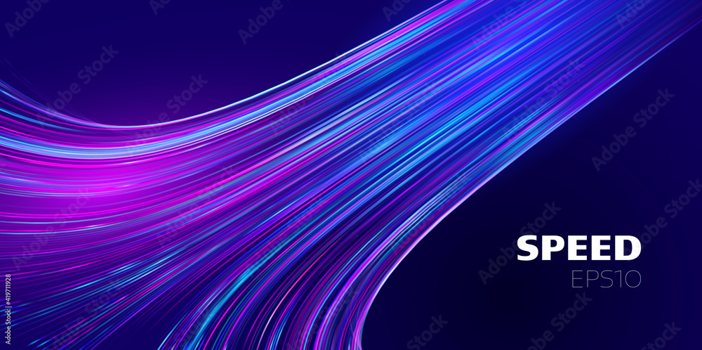Light speed move vector background. Dynamic motion trail. Speed trail ...