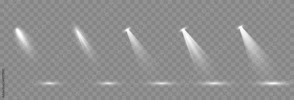 Vector set of light. Light source, studio lighting, walls, png. Light ...