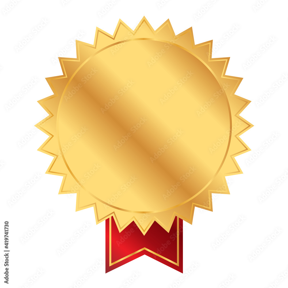 insignia listón dorado para premio oro Stock Vector | Adobe Stock