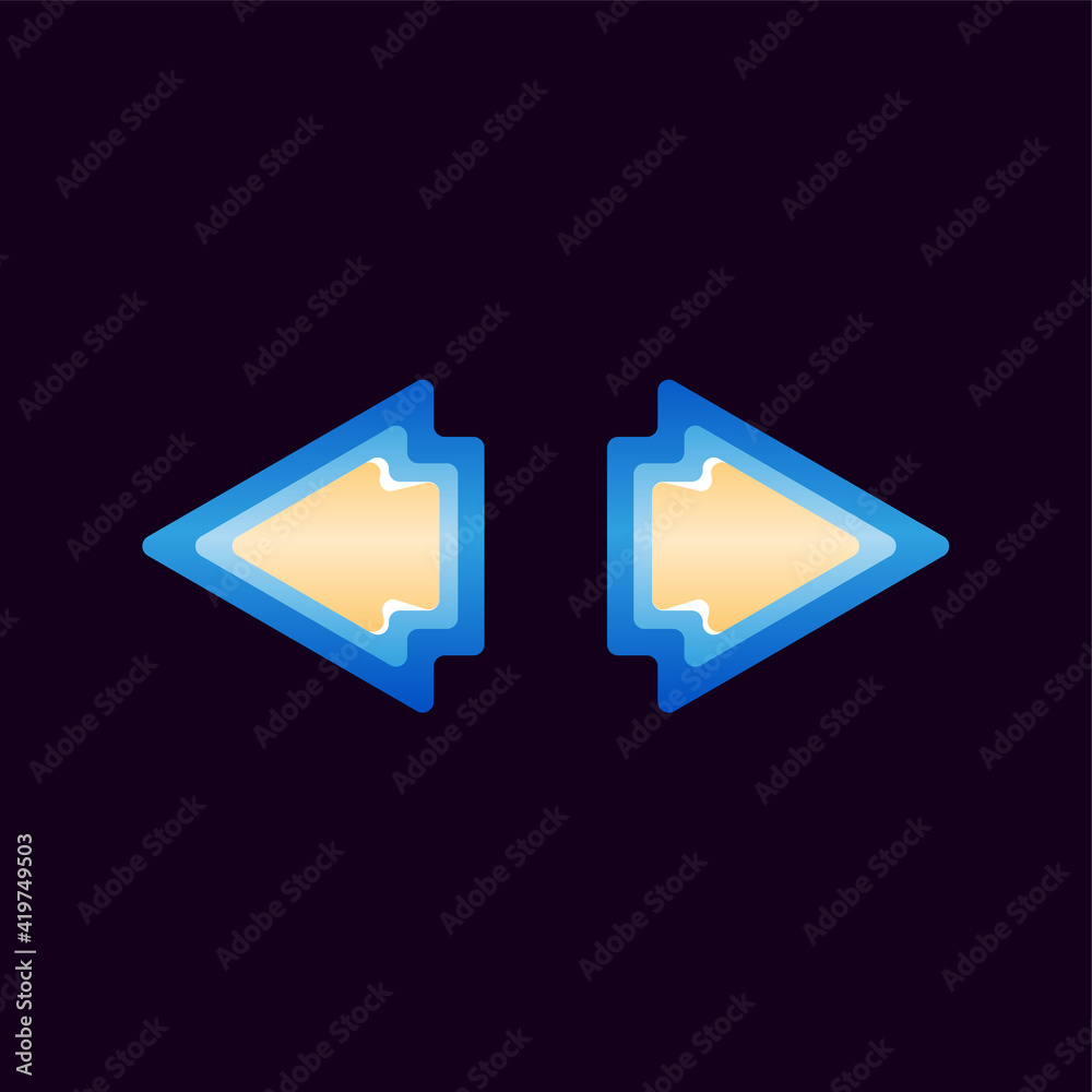 Basic RGBset of fantasy game ui glossy button arrow set for gui asset ...