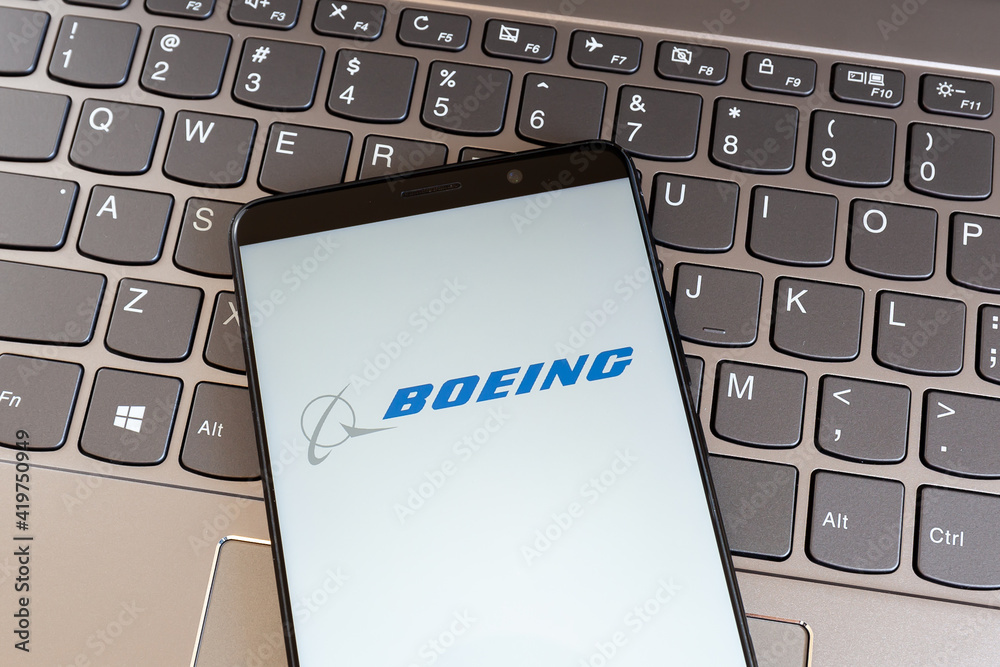 Toronto, On, Canada - March 11, 2021: Boeing logo on smartphone screen ...