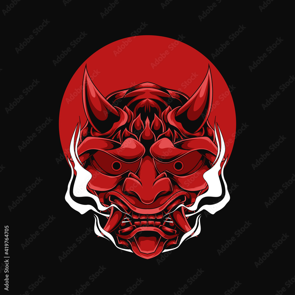 Red Oni Mask Tattoo