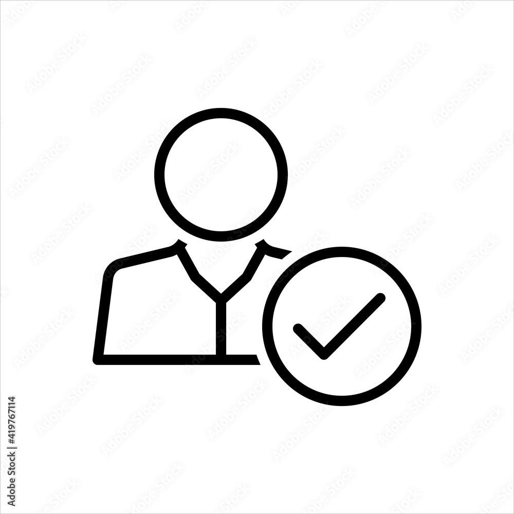 Black line icon for attendance Stock Vector | Adobe Stock