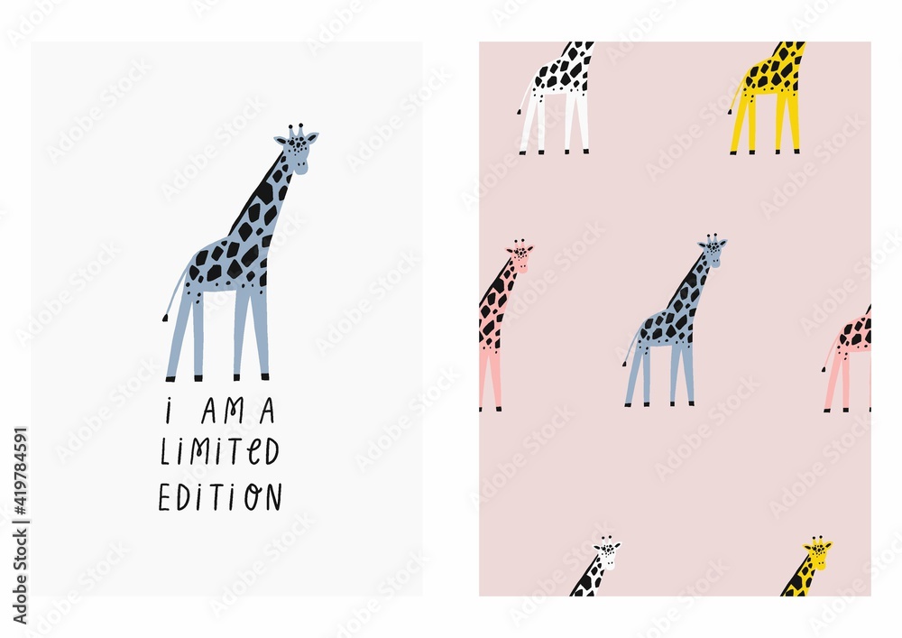 Cute cartoon - vector illustration. Handwritten quote - I am a limited ...