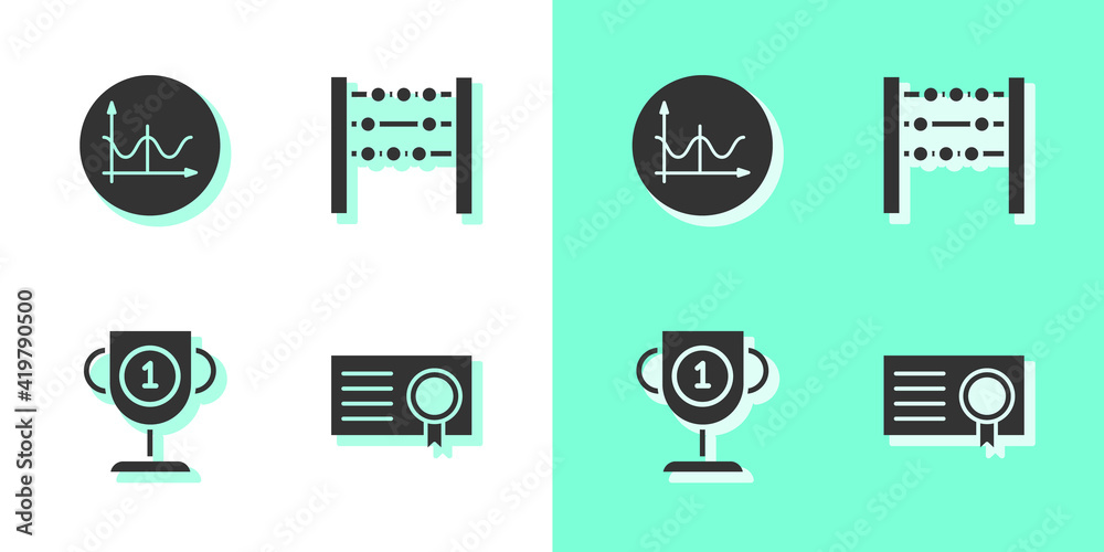 Set Certificate template, Graph, schedule, chart, diagram, Award cup ...