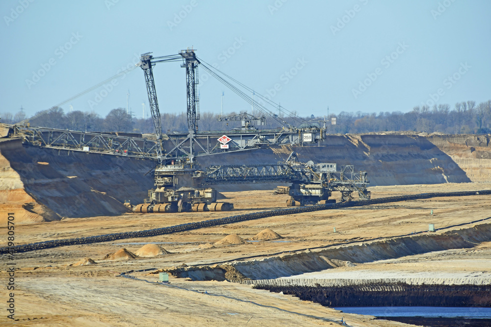 Braunkohletagebau Garzweiler mit Schaufelradbagger, Deutschland Stock ...