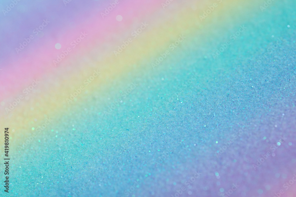 Iridescent rainbow background with glitter. Gradient texture with fine ...