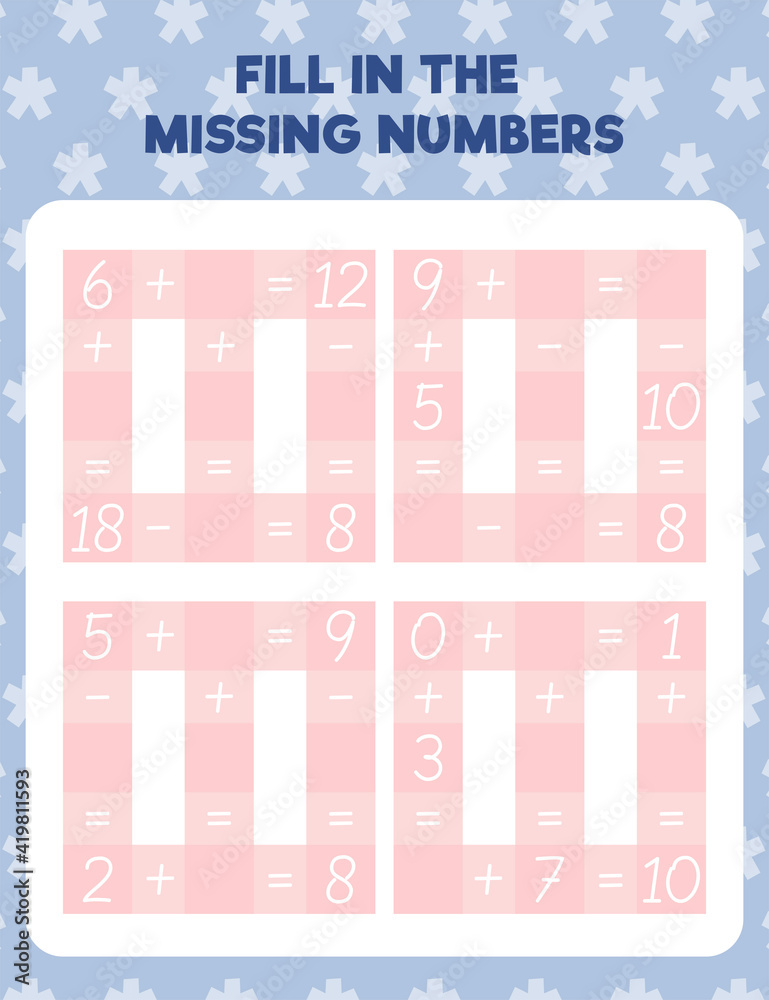 Math worksheet practice print page. Fill in the missing numbers. Count ...