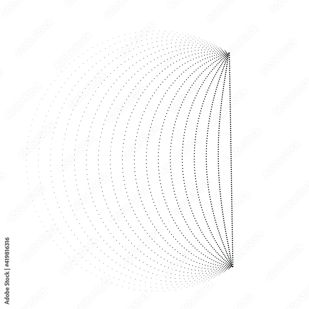Halftone dots in Semi Circle Form . Vector Illustration .Technology ...