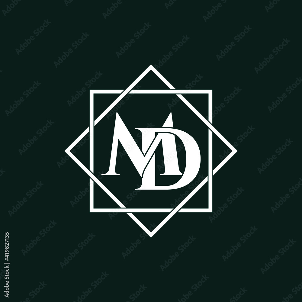 Letter MD luxury logo design vector Stock Vector | Adobe Stock