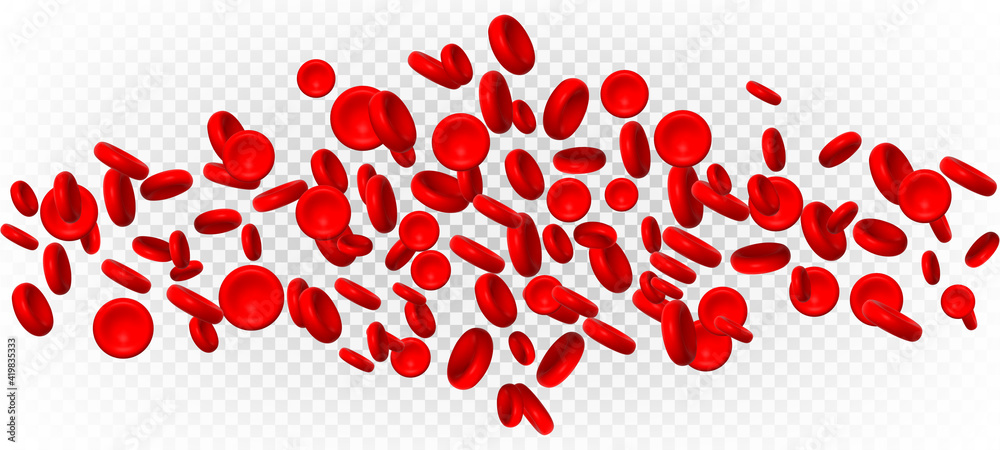 Red blood cells or erythrocytes. Vector illustration isolated on ...