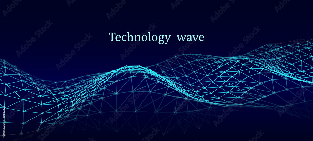 Vector futuristic wave. Digital technology. Big data. vector de Stock ...