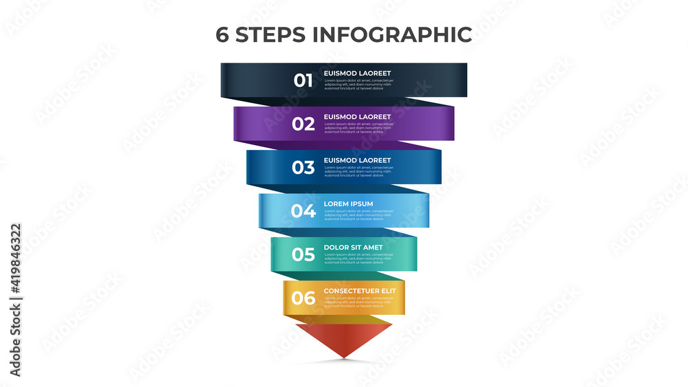 6 points of steps, infographic template, layout design vector with ...