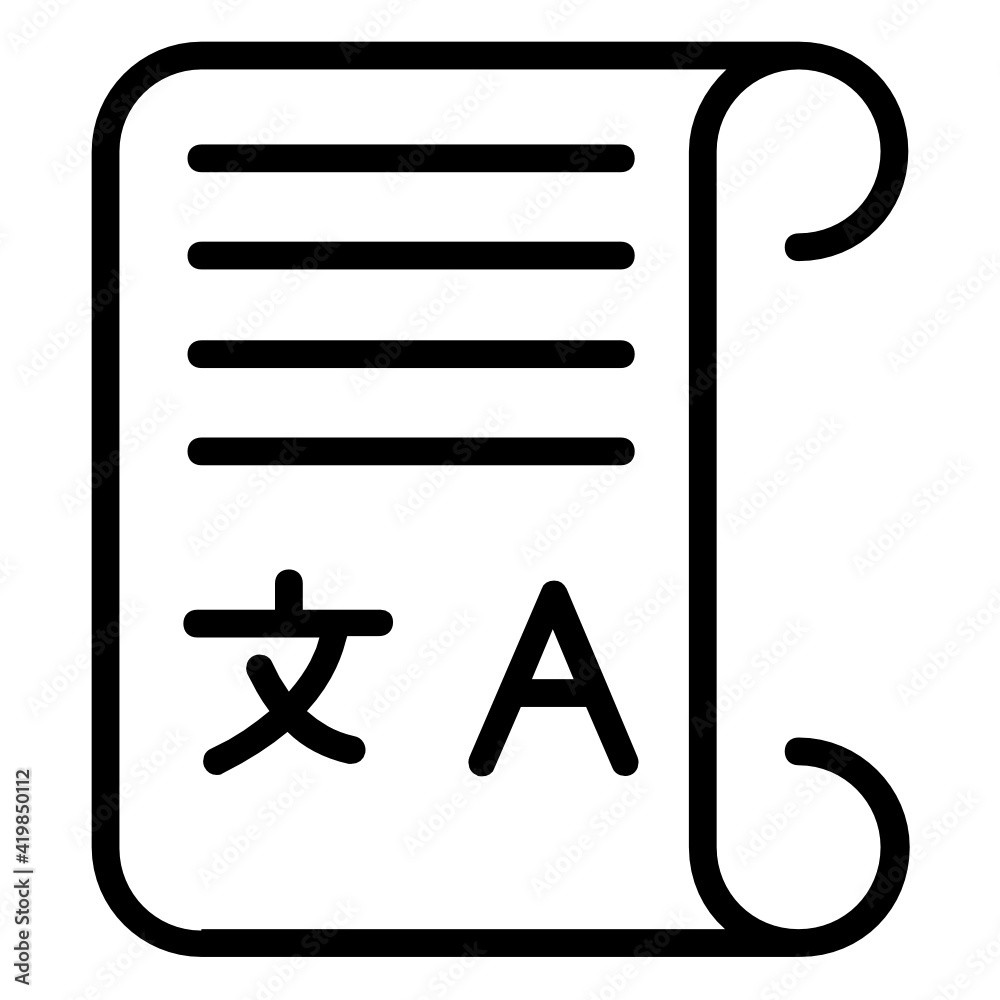 Document Translator Concept, notary public Vector line Icon Design ...