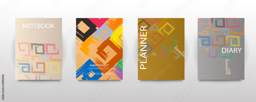 Minimal vector abstract cover notebook design. Planner and diary cover ...