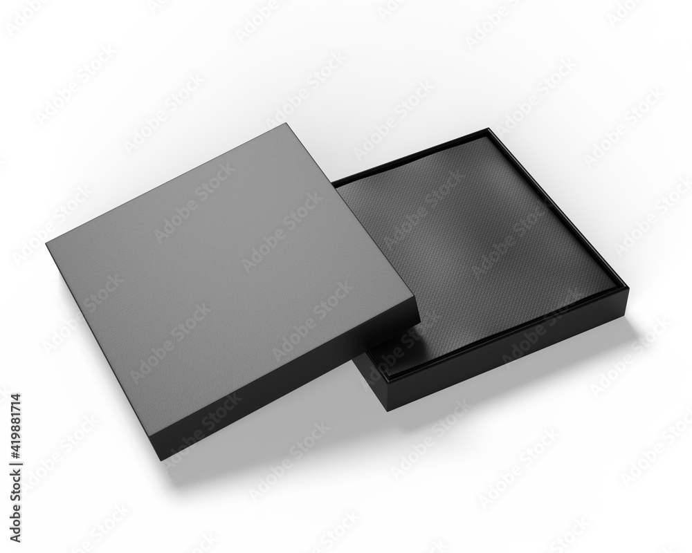 Blank Square Silk Scarf Gift Packaging Box For Branding Mockup. 3d ...