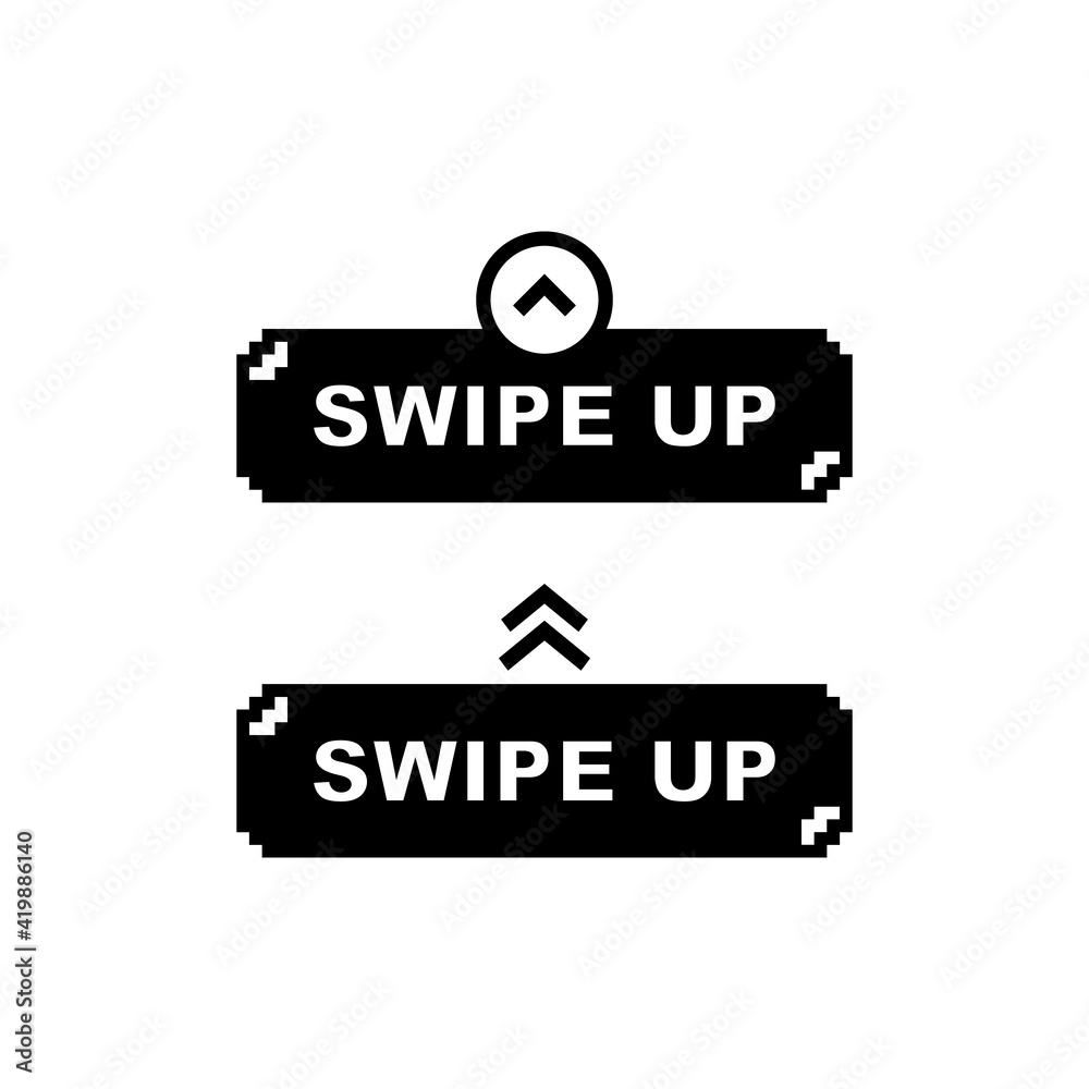 Swipe up icon set isolated on white background for social media stories ...