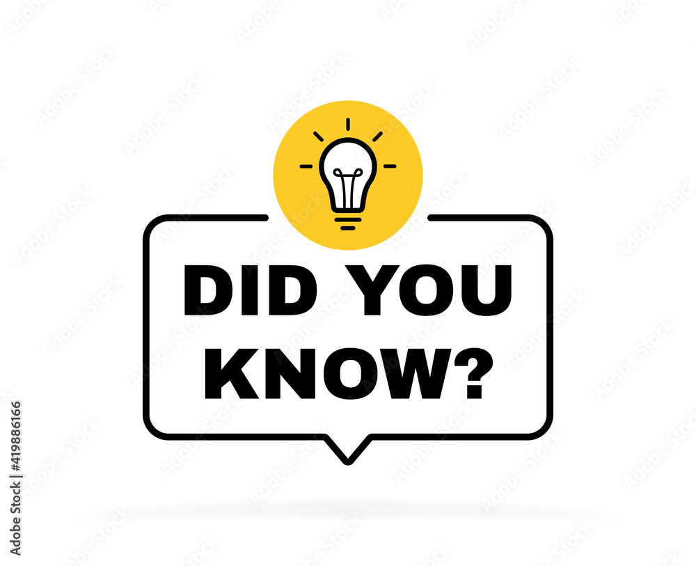 Did you know geometric message bubble with light bulb emblem. Banner ...