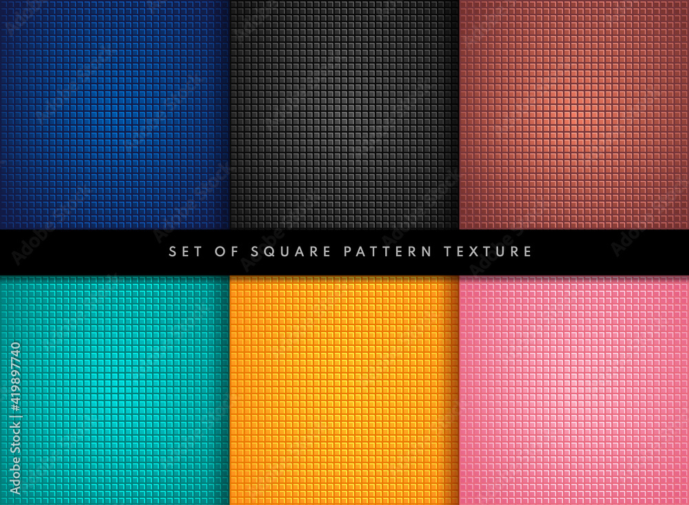 Set of small square pattern texture design. Collection of rectangle ...