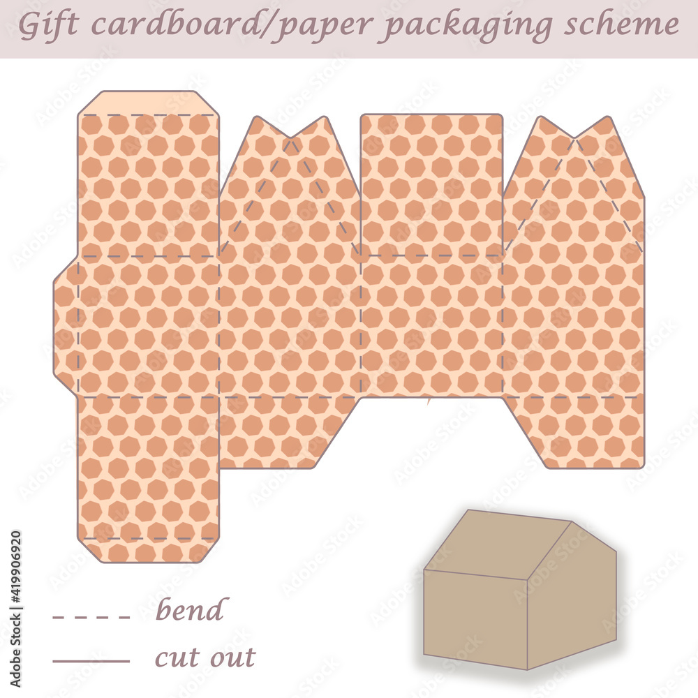 Printable packaging and wrapping scheme box for gifts, presents and ...