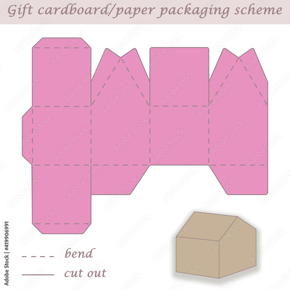 Printable packaging and wrapping scheme box for gifts, presents and ...