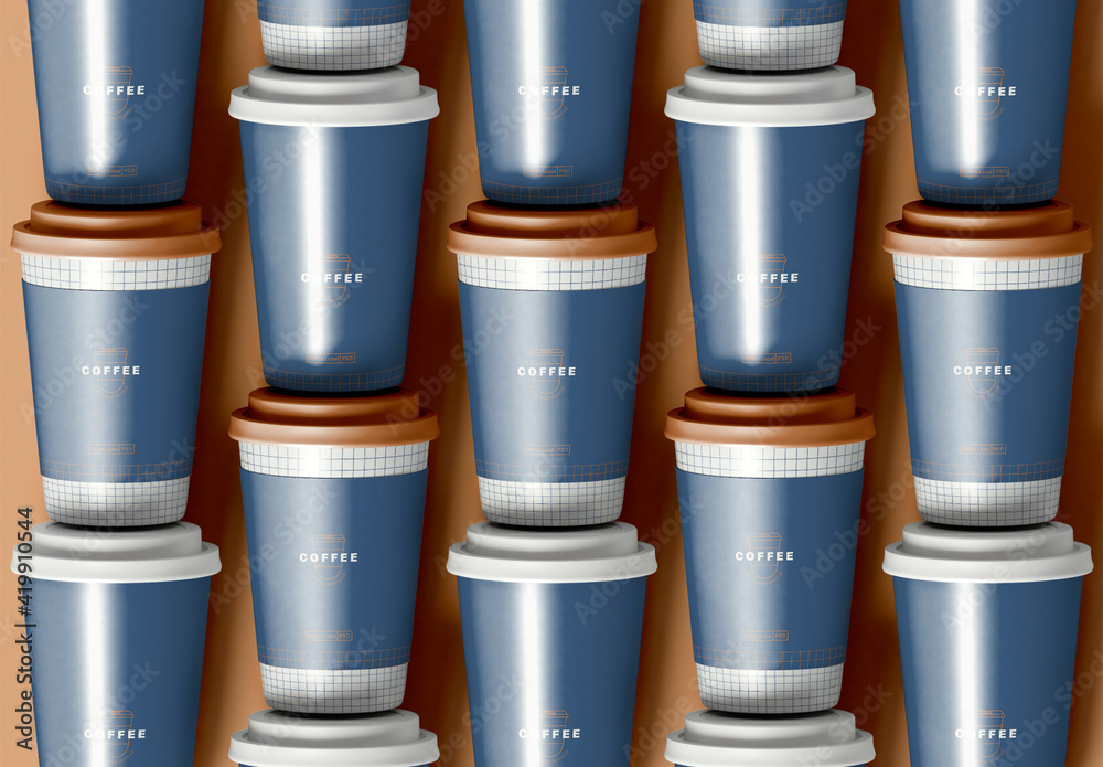 Arranged Coffee Cup Mockup Stock Template | Adobe Stock